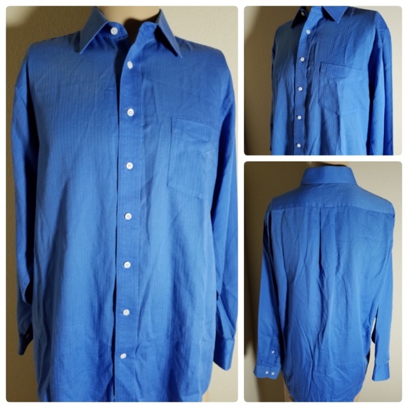 Stafford | Shirts | Stafford Blue Long Sleeve Button Up Dress Shirt | Poshmark